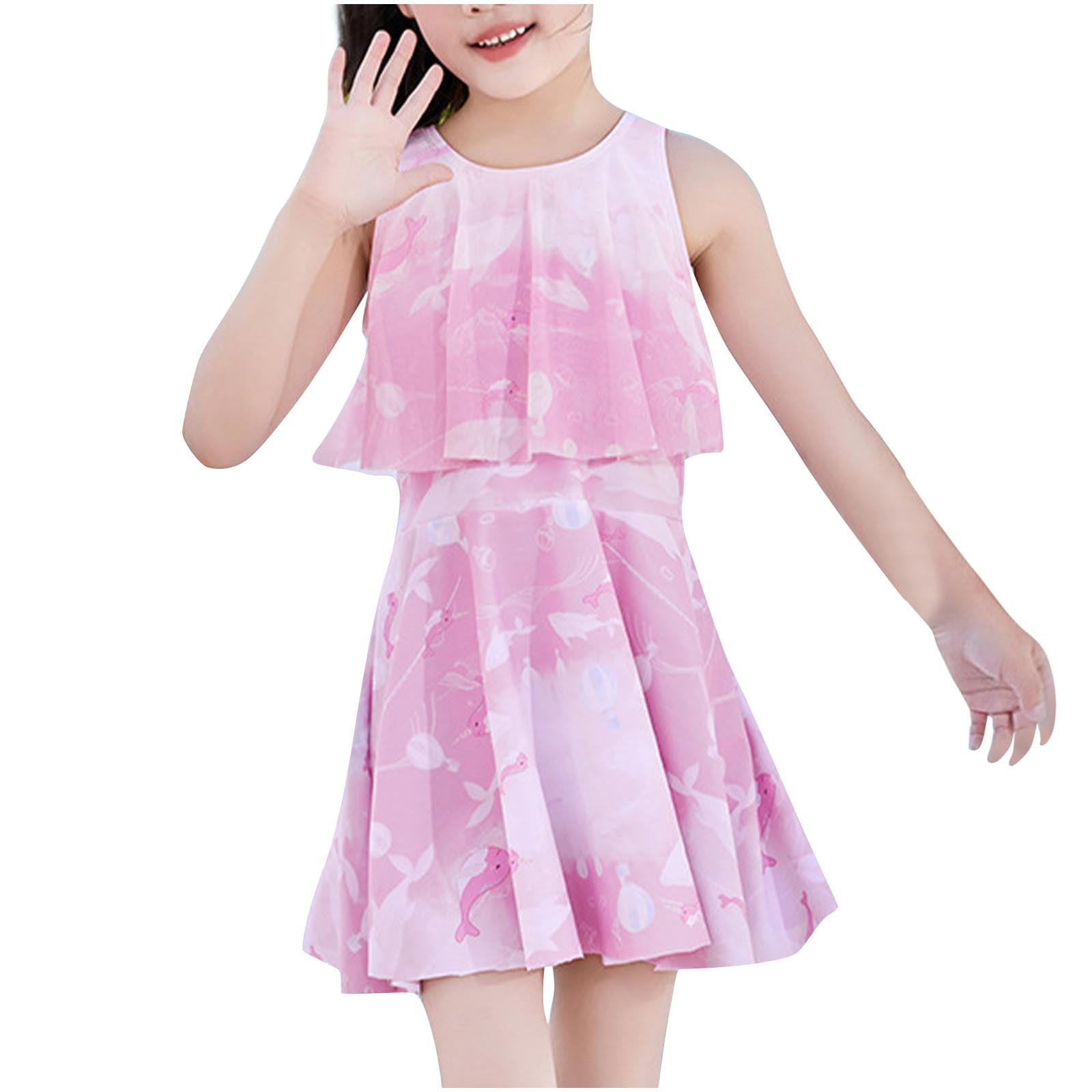 Hicidod Girls Swimsuits Long Sleeve Rash Guard Bathing Suits Color ...