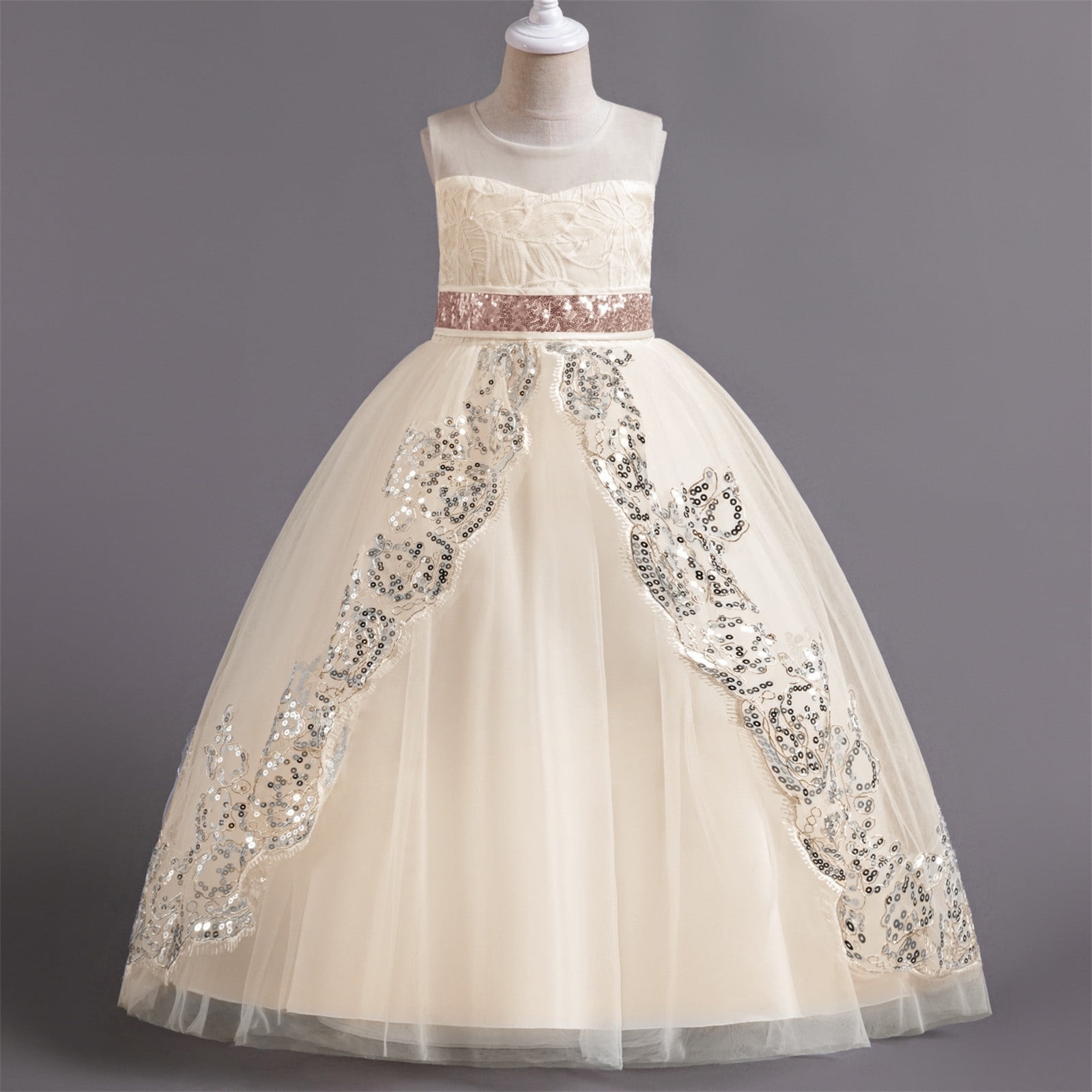 Hicidod Girls Wedding Guest Dress Flower Girl Lace Dress Bridesmaid ...