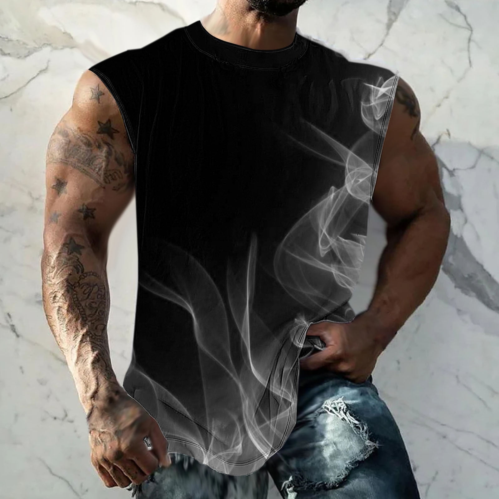 Hicidod Men's Workout Tank Tops Fashion Printed Tee Shirts for Men ...