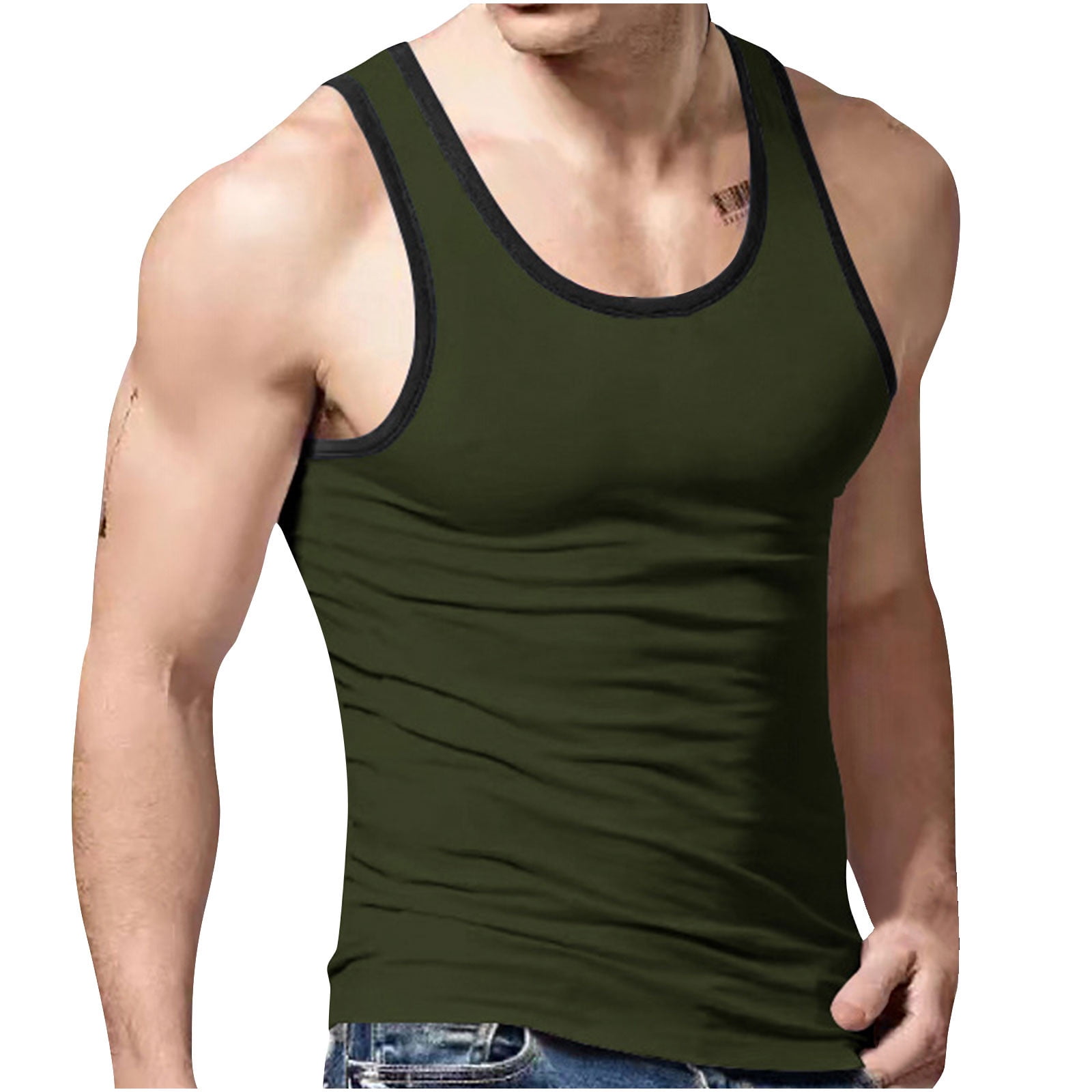 Hicidod Mens Tank Top Undershirts Quick Dry Workout Gym Muscle Tee Fitness Bodybuilding ...