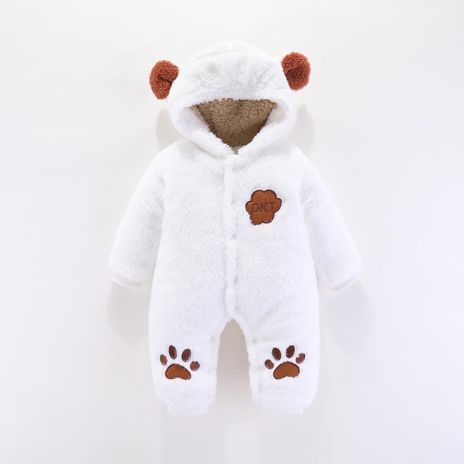 Hicidod Newborn Onesie Gender Neutral Cute Bunny Fleece Hooded Romper ...