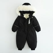 Kid's Baby Boy and Girl's One Piece Snowsuit Hooded Artificial Fur Ski Jumpsuit Waterproof Ski ...