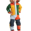 Kid's Baby Boy and Girl's One Piece Snowsuit Hooded Artificial Fur Ski Jumpsuit Waterproof Ski ...