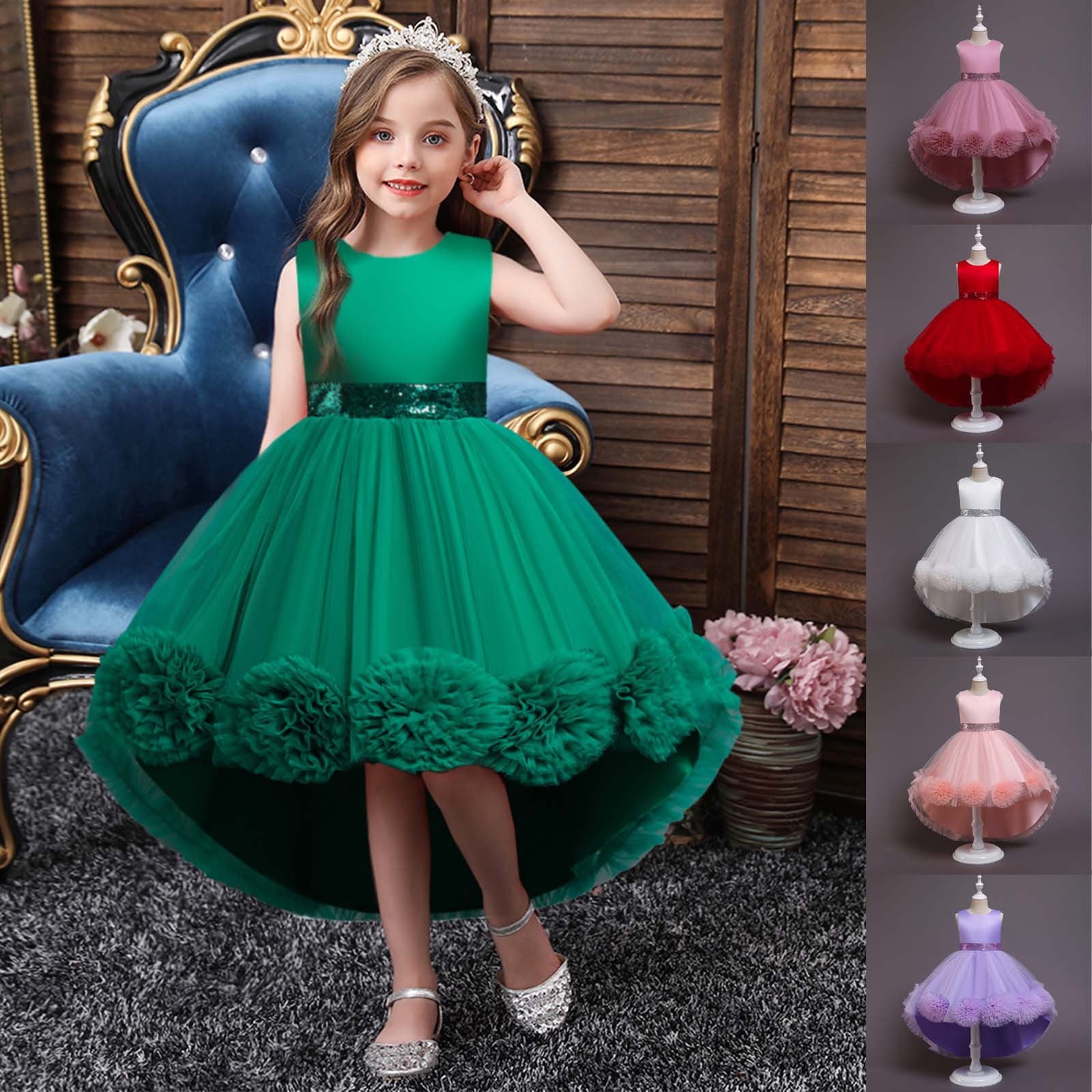 Hicidod Tutu Dress For Girls Tulle Dress Flower Tail Holiday Party Prom Dresses For Toddler ...