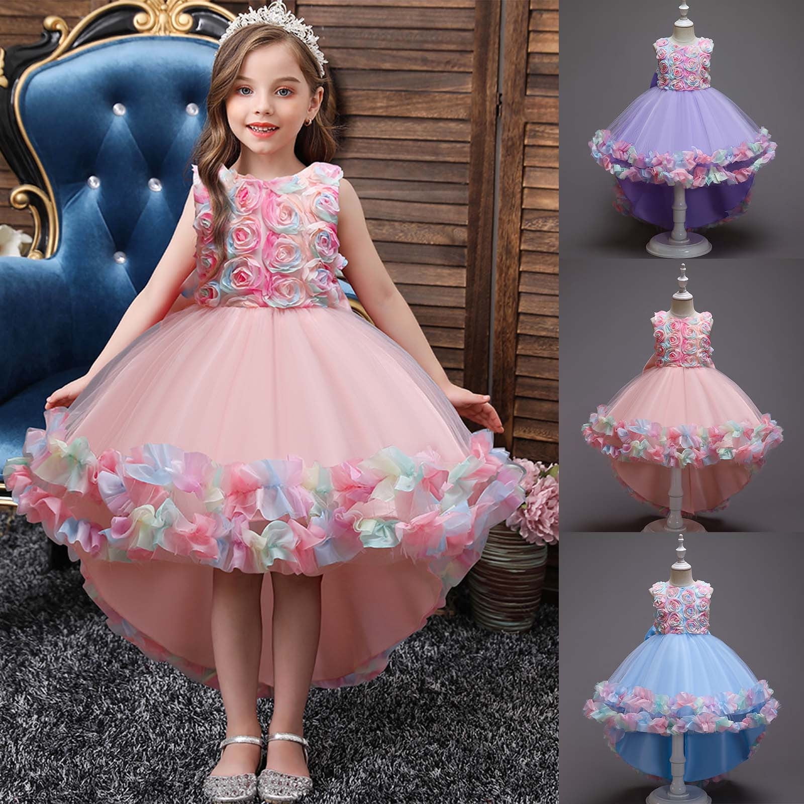 Hicidod Tutu Dress For Girls Tulle Dress Flower Tail Holiday Party Prom ...