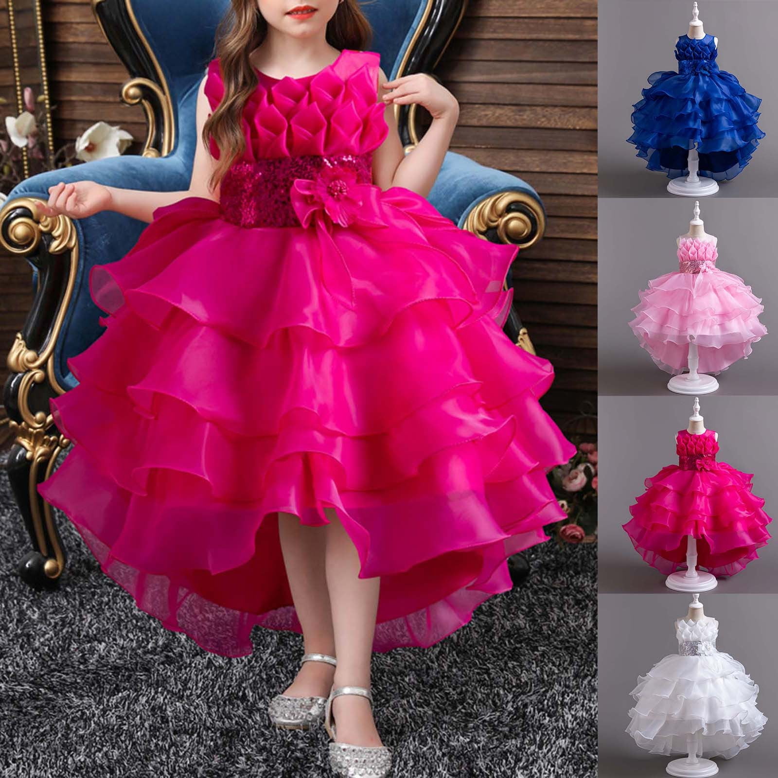 Hicidod Tutu Dress for Girls Sleeveless Formal Tulle Dress Tiered ...