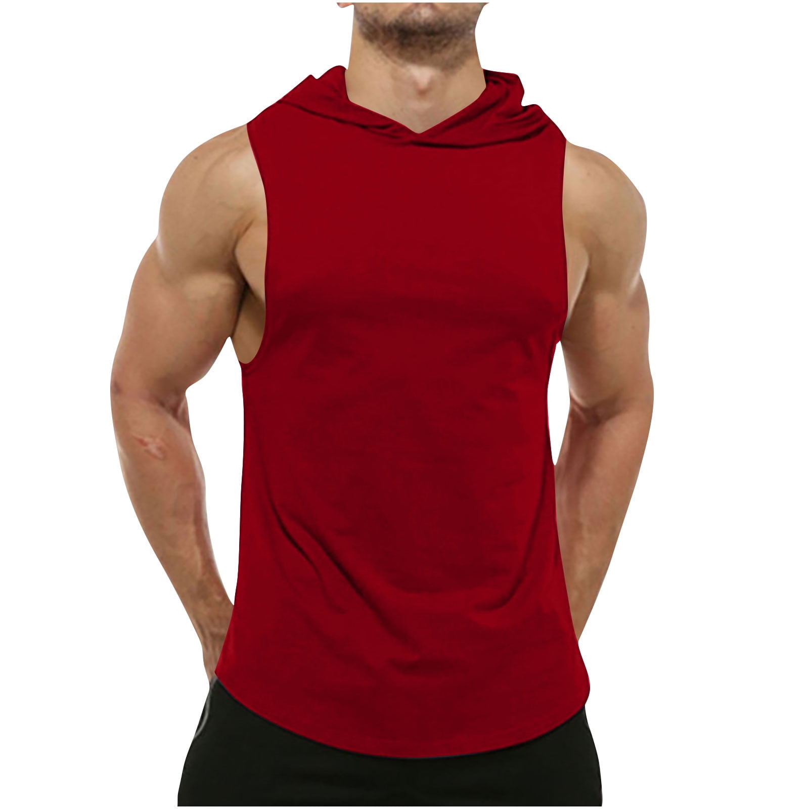 Hicidod Workout Hooded Tank Tops for Men Bodybuilding Muscle Cut Off T ...