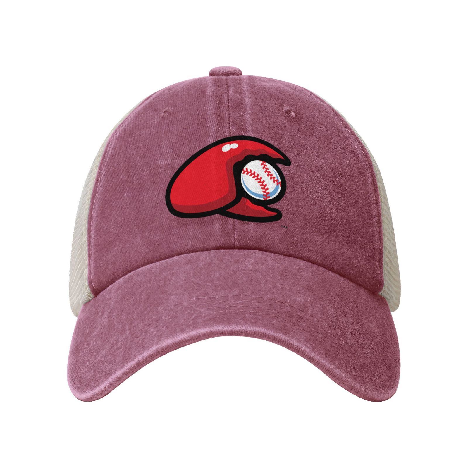Hickory Crawdads Hat Adjustable Athletic Vintage Washed Distressed Mesh ...