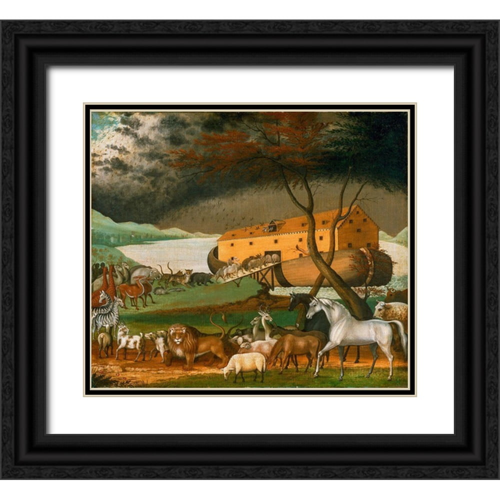 Hicks, Edward 17x15 Black Ornate Wood Framed with Double Matting Museum ...