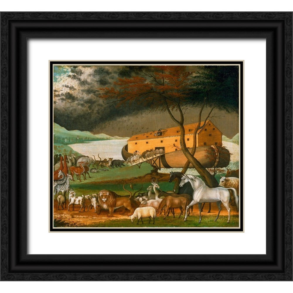 Hicks, Edward 29x26 Black Ornate Wood Framed with Double Matting Museum ...