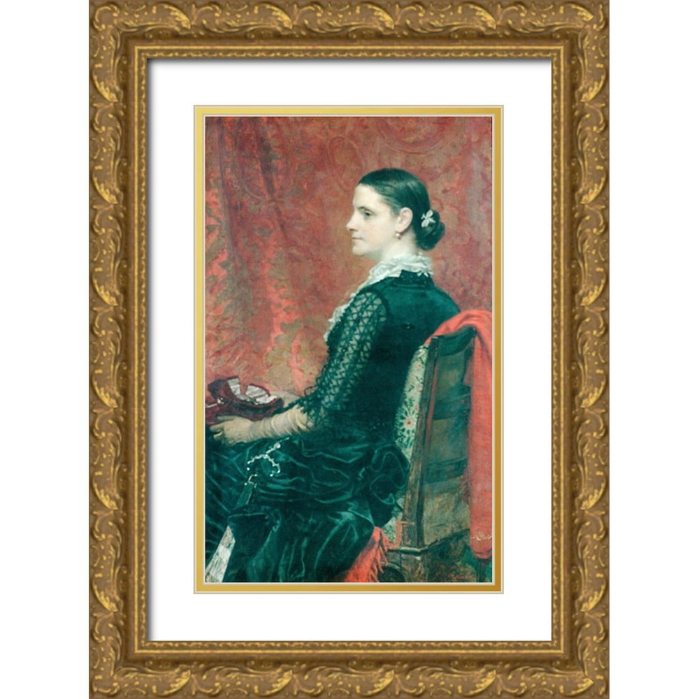 Hicks, Thomas 16x24 Gold Ornate Wood Framed with Double Matting Museum ...