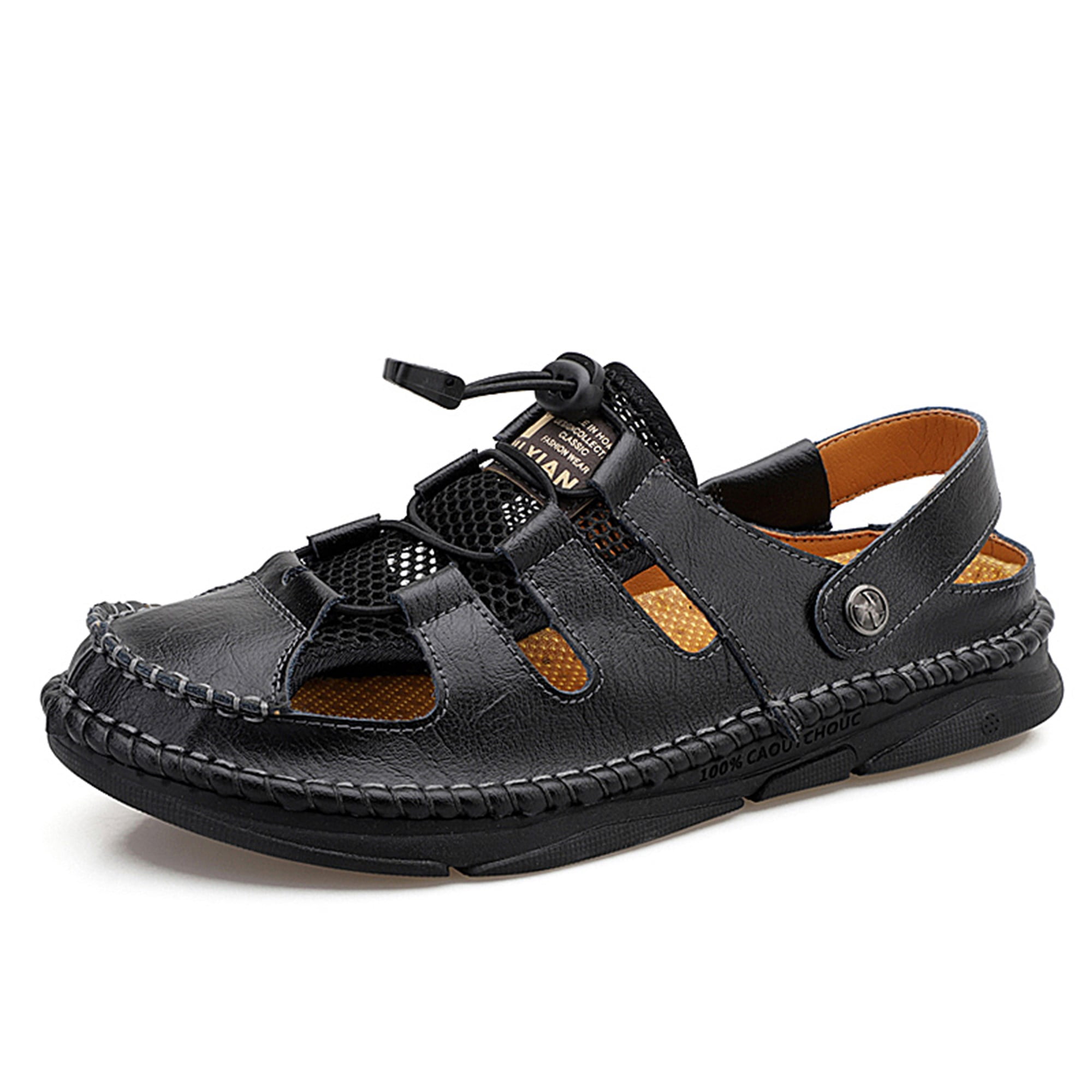 Hicooer GOOHIK Mens Closed Toe Sandals, Sport Sandals Casual Leather ...