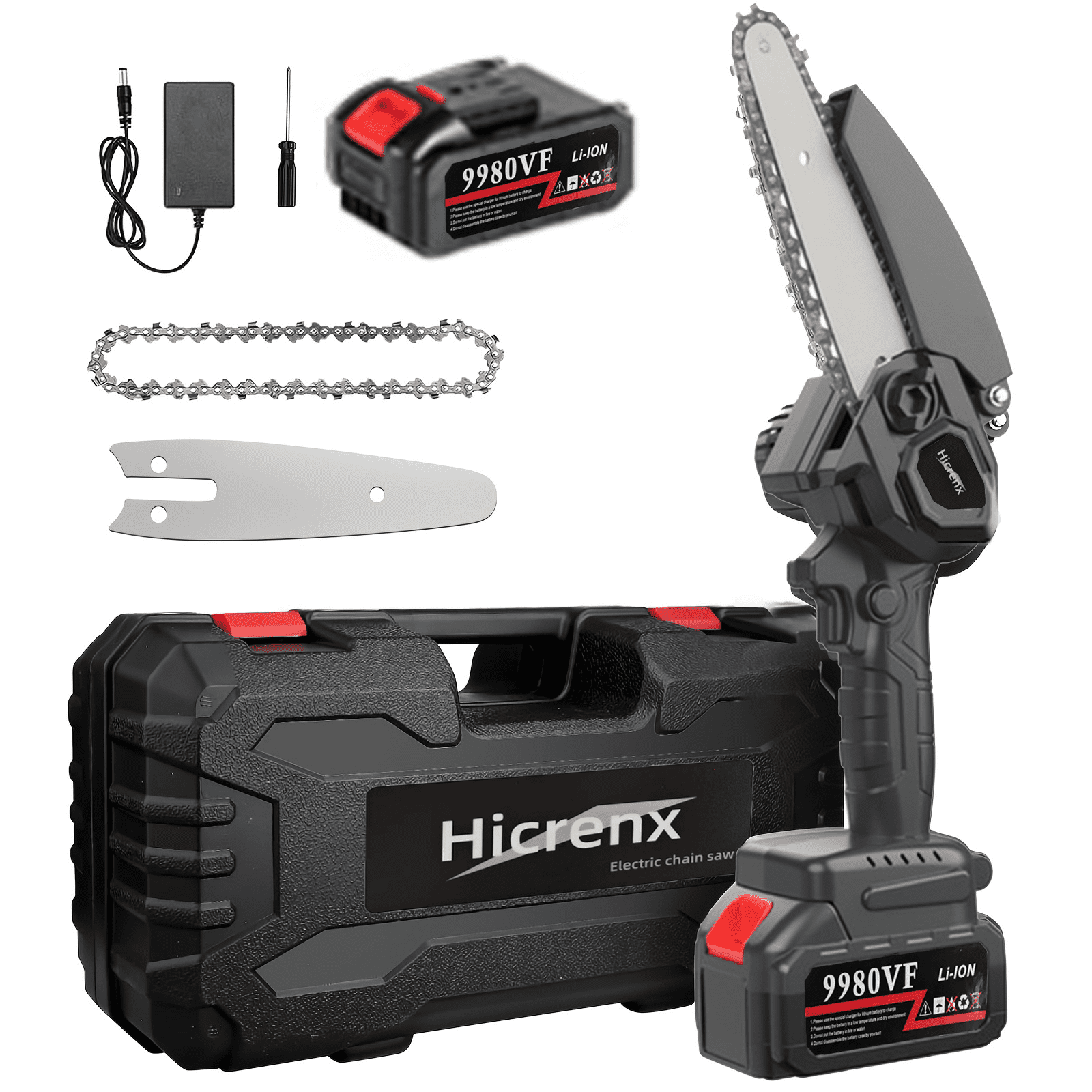 Hicrenx Mini Electric Chainsaw, Pure Copper Motor - 6-Inch Log Cutting ...