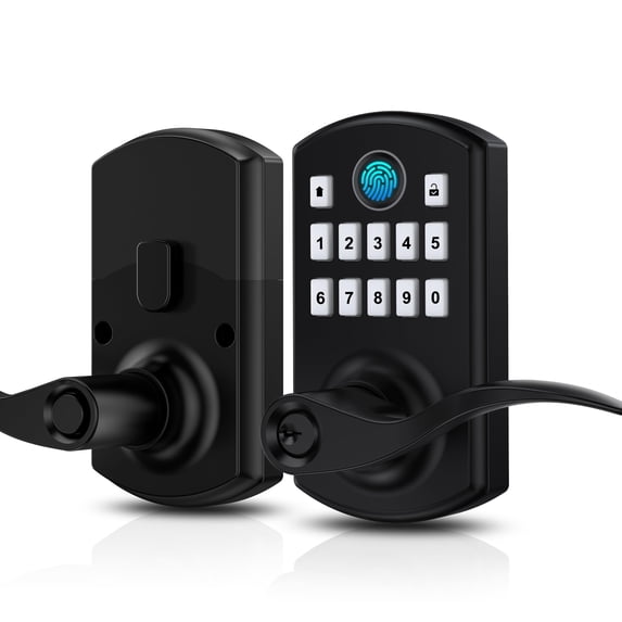 Hidalife Keypad Door Lock with Handle, Fingerprint Keyless Entry Door ...