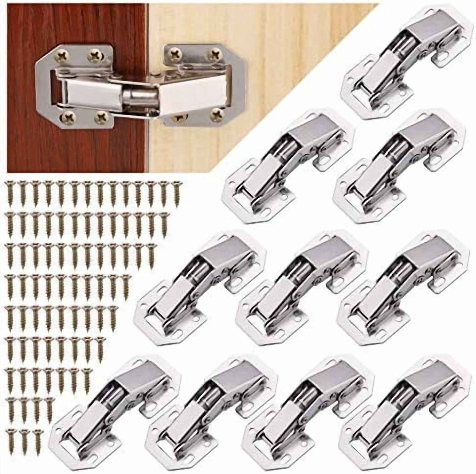 Hidden Cabinet Hinges(5 Pair, 10 Pack, 3 inch) Surface Mount Concealed ...