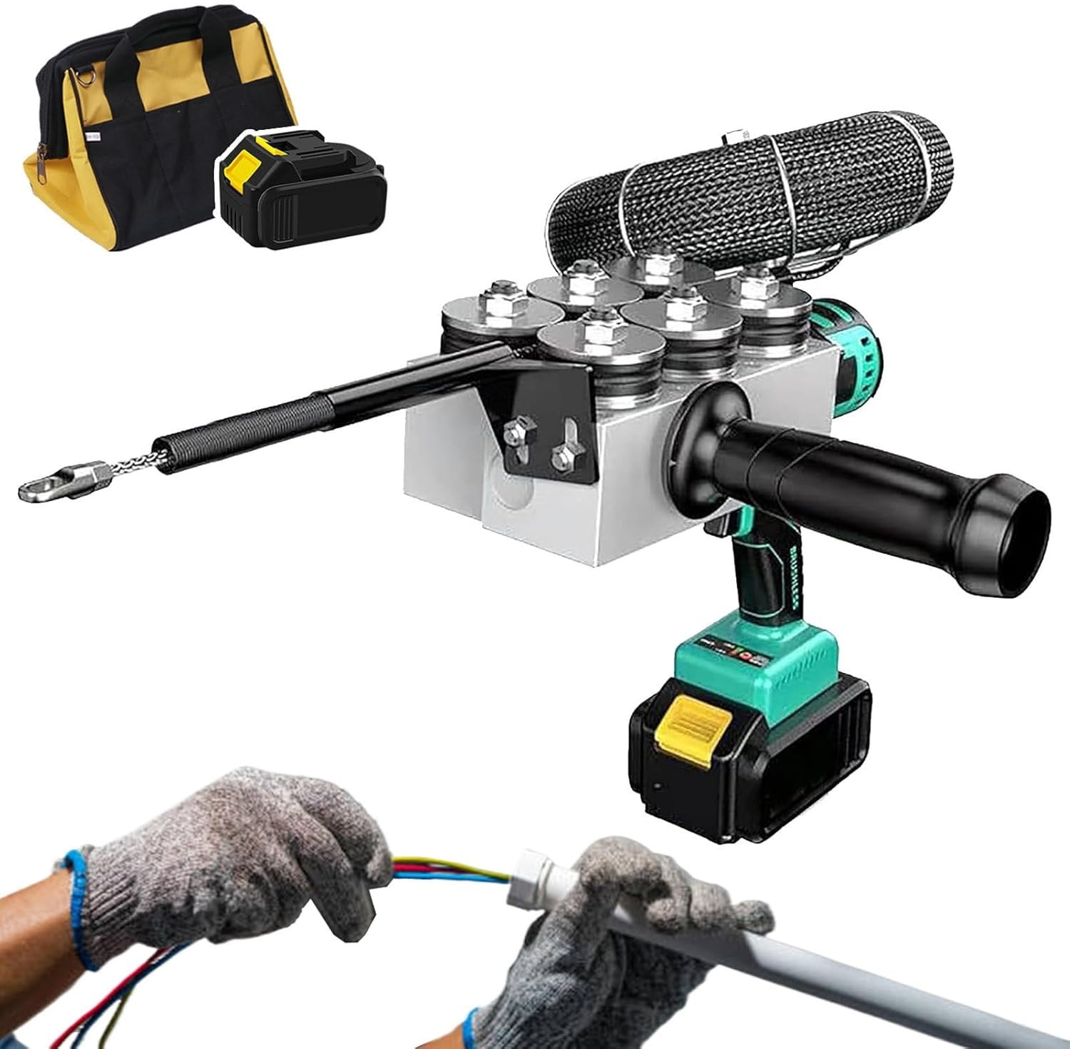 Hidden Cable Electric Cable Pulling Tool for Straight or Coiled Pipe ...