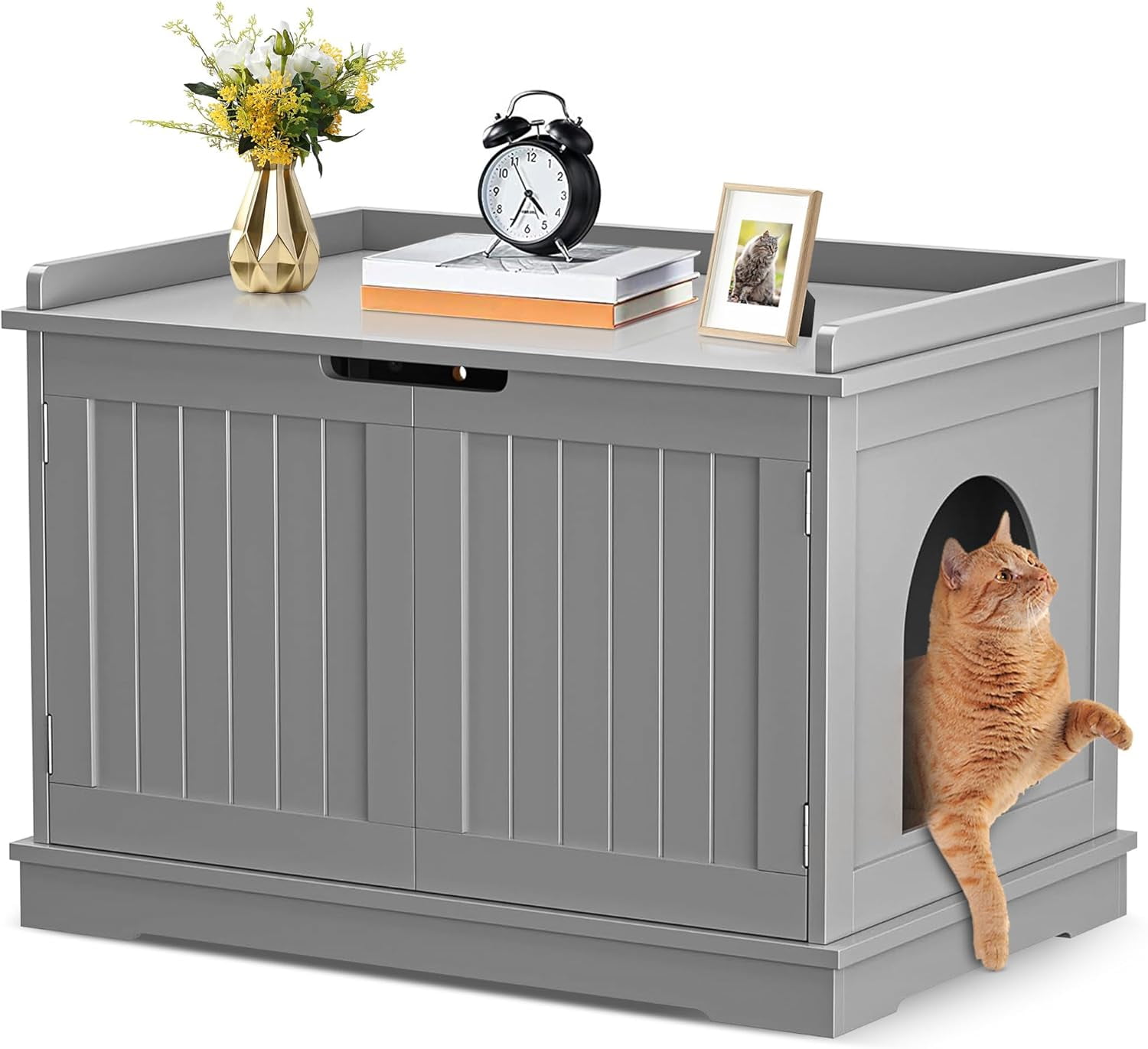 Hidden Cat Litter Box Enclosure Cat Litter Box Furniture Cat Washroom ...