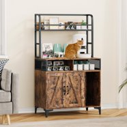 Pefilos 37" Enclosed Litter Box Enclosure Hidden Cat Washroom Bench,Cat ...