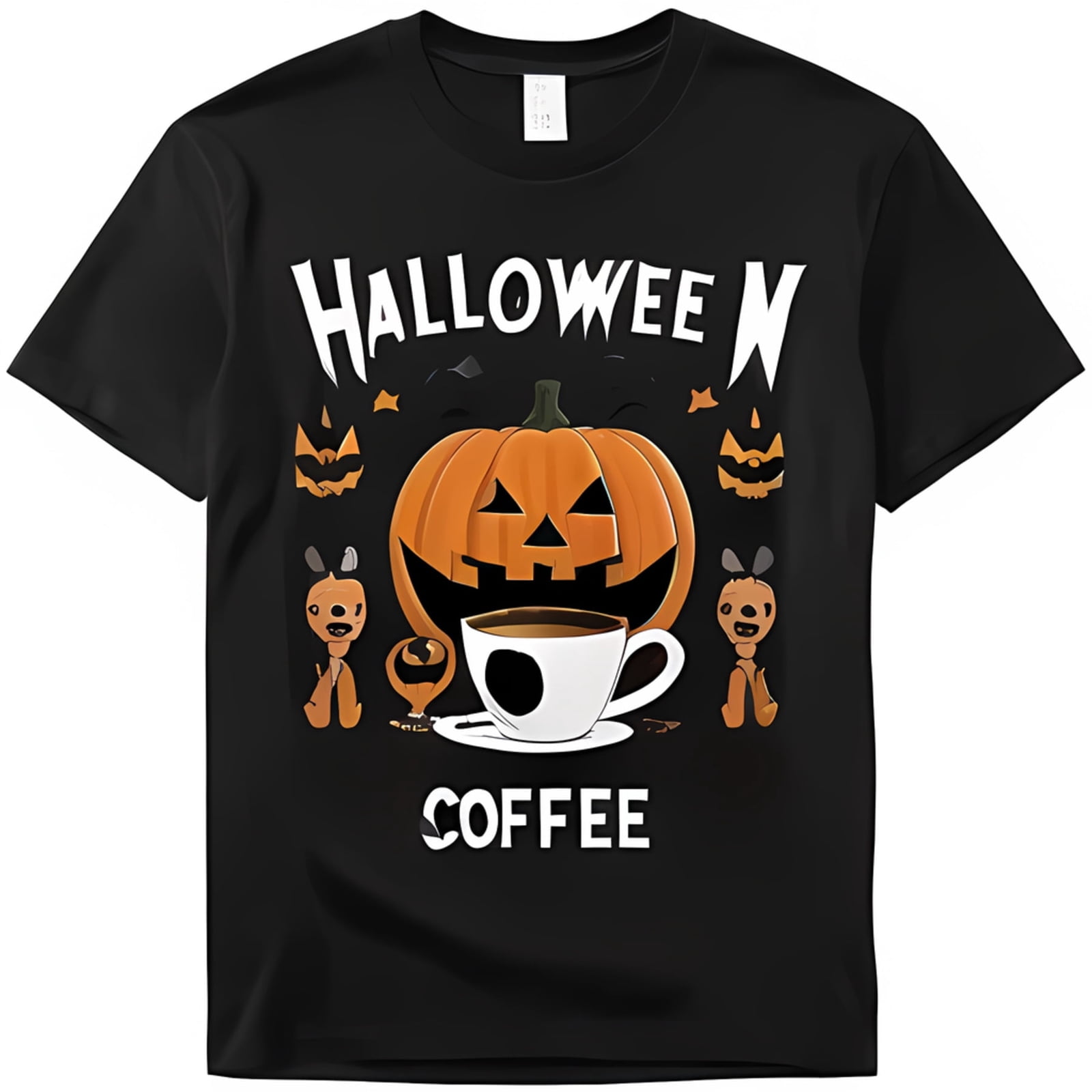 Hidden Coffee Halloween CharacTeers T-Shirt Design Cute Pumpkin ...