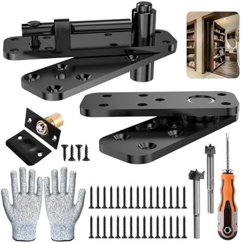 Hidden Door Hinge,Thickened Murphy Door Hinge Kit, 570LBS Load-Bearing ...