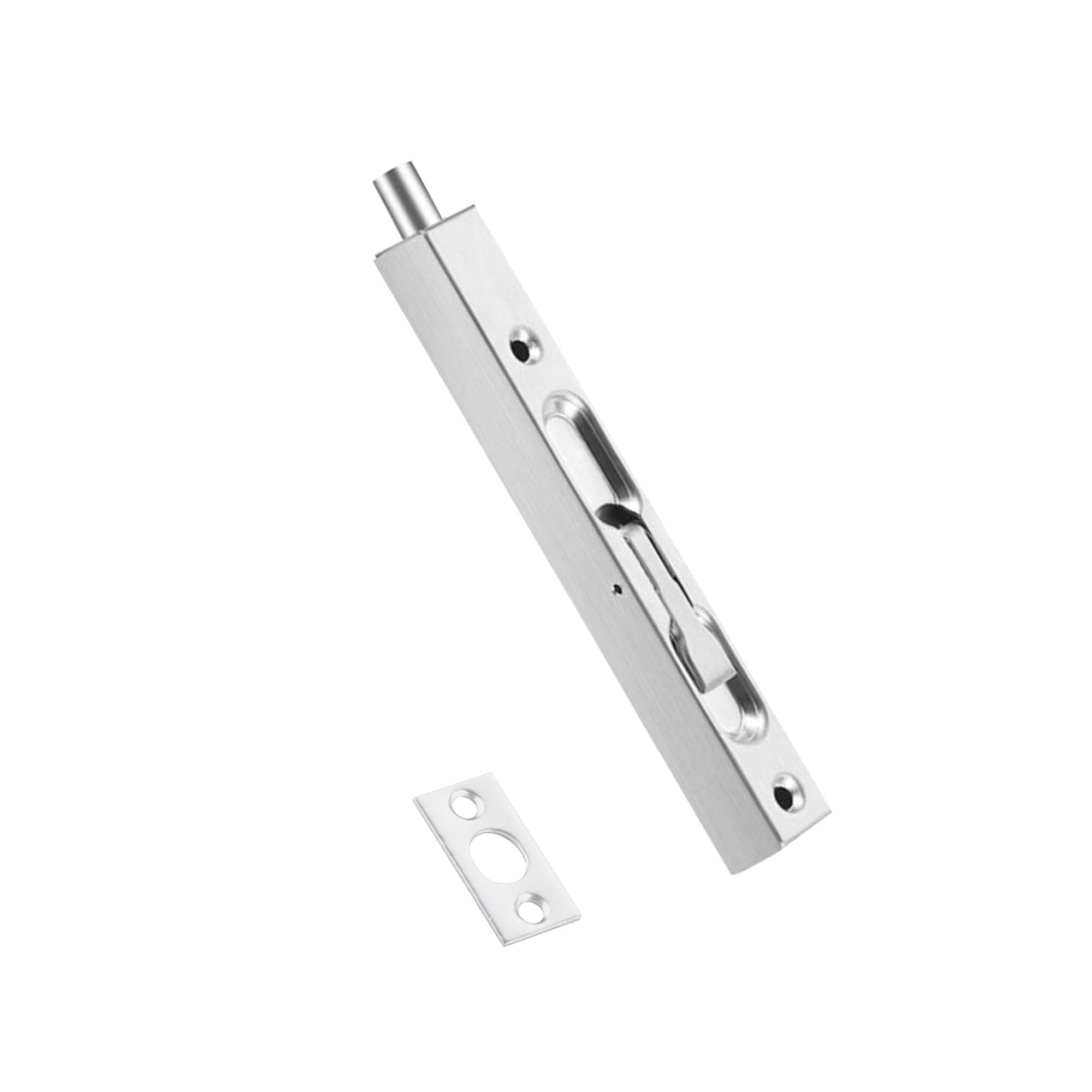 Hidden Door Lock, Silver 304 Stainless Steel 6 inch Security Door Bolt ...