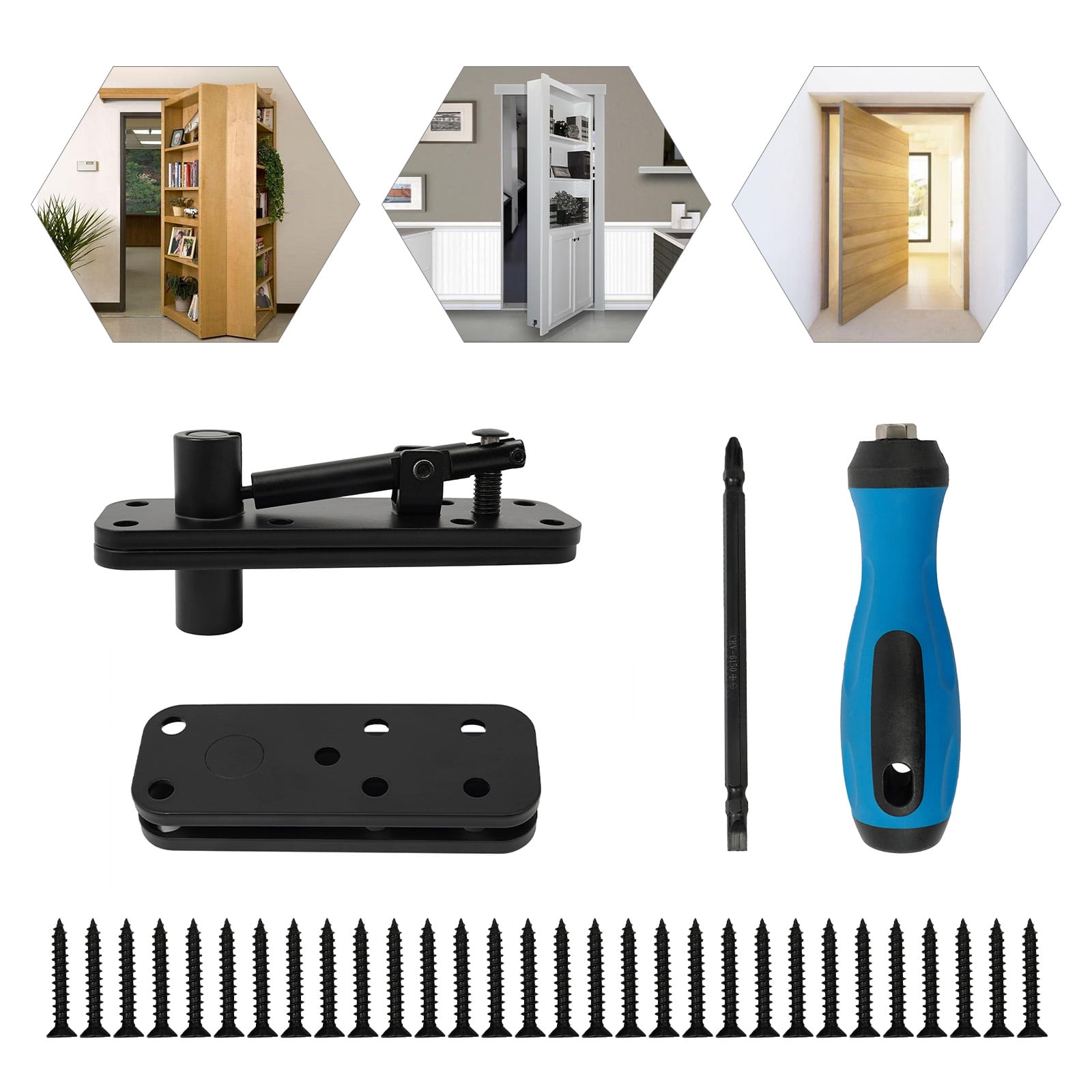 Hidden Door Pivot Hinge, 360° Rotation Invisible Door Hinges Pivot ...