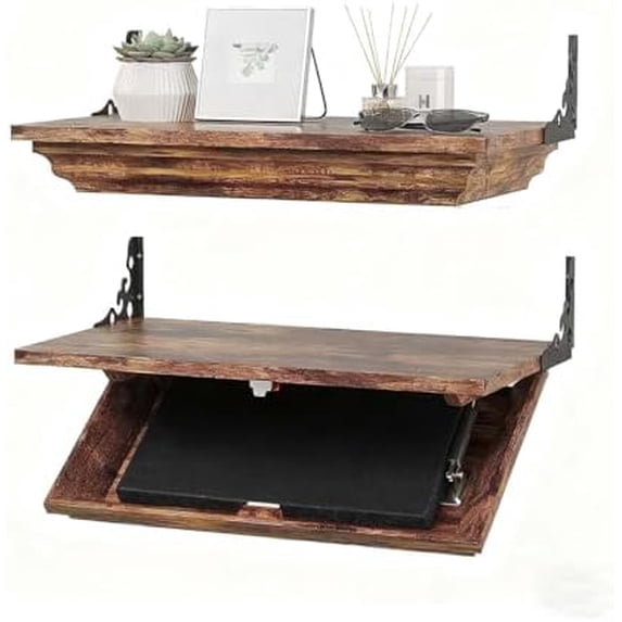 Hidden Floating Shelf with Secret Compartment, Wall Mounted G-un ...