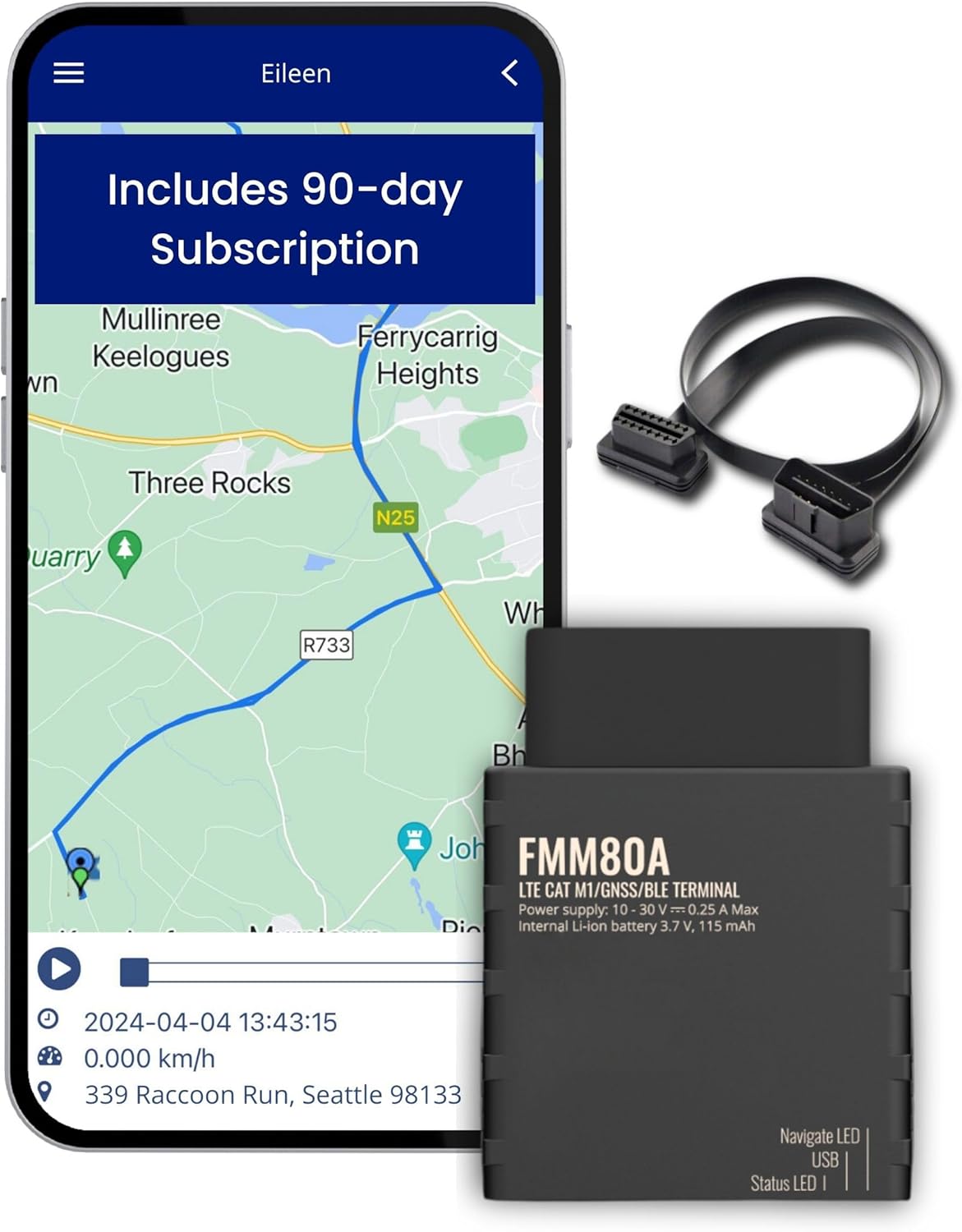 Hidden GPS Tracker for Vehicles - Easy Install, y Connected - 4G LTE ...