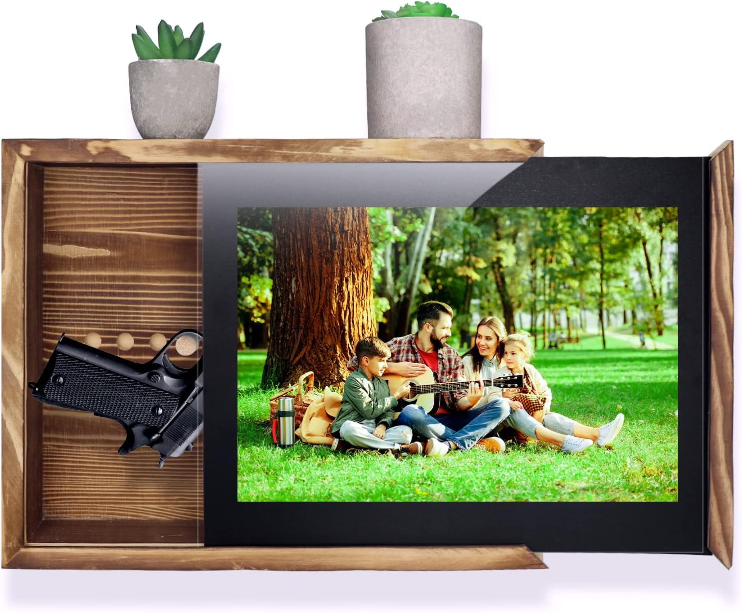 Hidden Gun Storage Hidden Wall Gun Safe Pistol Rack Shelf For Secret Decor Concealment