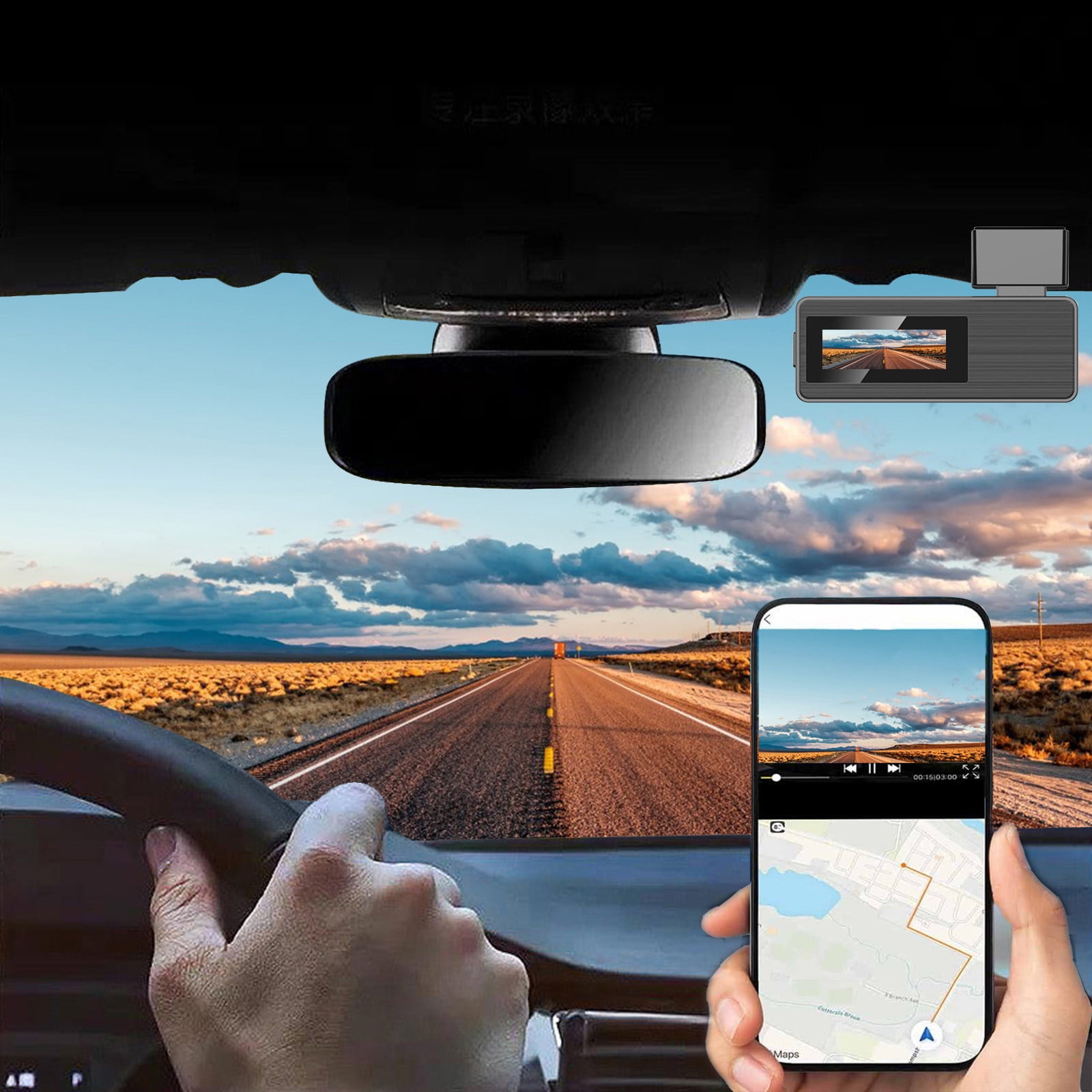 Hidden HD 1080P Dash Cam 2.4G/5G WiFi Driving Recorder For Cars 170 ...