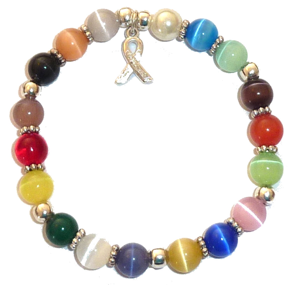 Hidden Hollow Beads Stretchy Multi Cancer Packaged Awareness Bracelet ...