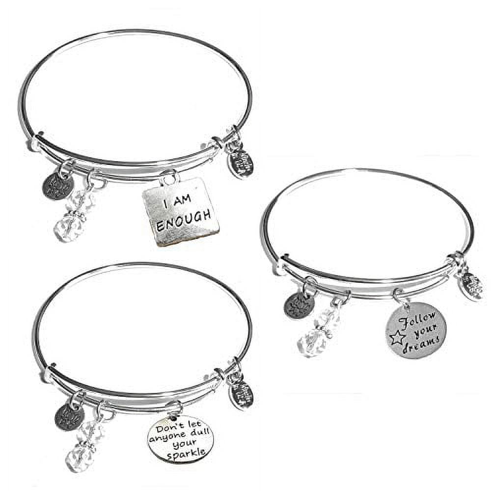 Hidden Hollow Beads Women's Stainless Steel Message Charm Expandable ...