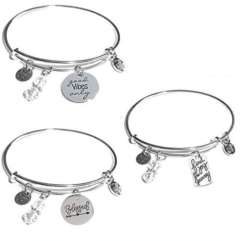 Hidden Hollow Beads Women's Stainless Steel Message Charm Expandable ...