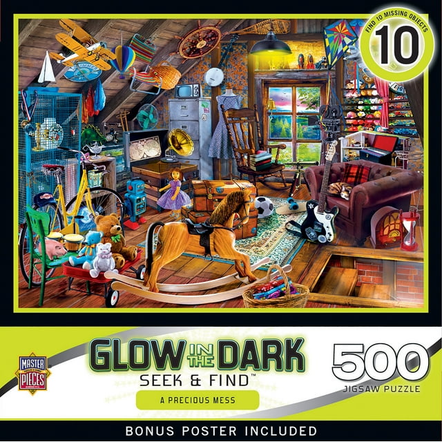 Hidden Images Glow in the Dark-A Precious Mess 500 Piece Jigsaw Puzzle ...