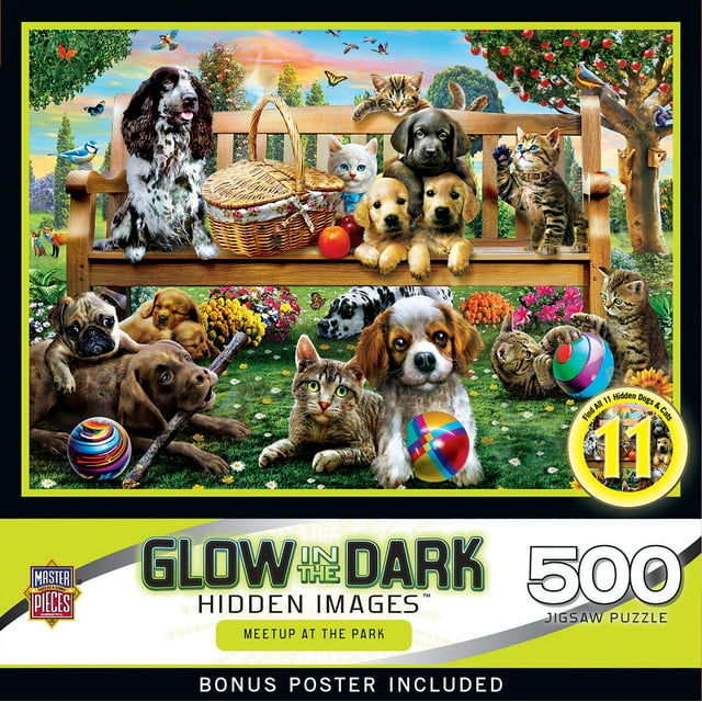 Hidden Images Glow in the Dark-Meetup at the Park 500 Piece Jigsaw ...