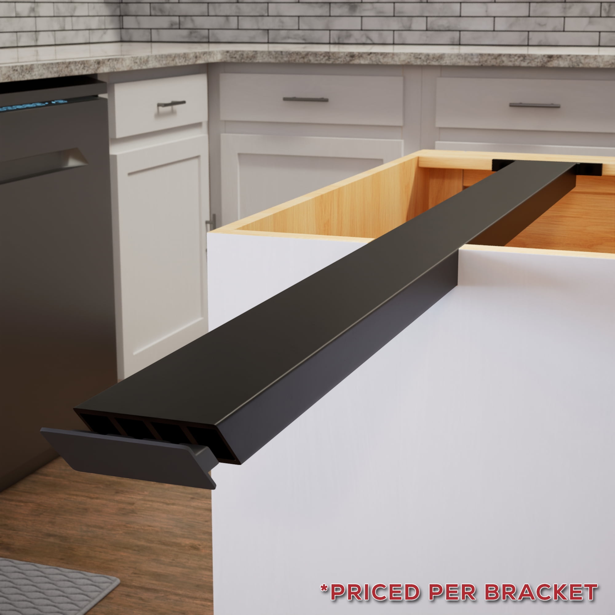 The Original™ Hidden Island Industrial Countertop Support Bracket (36 ...