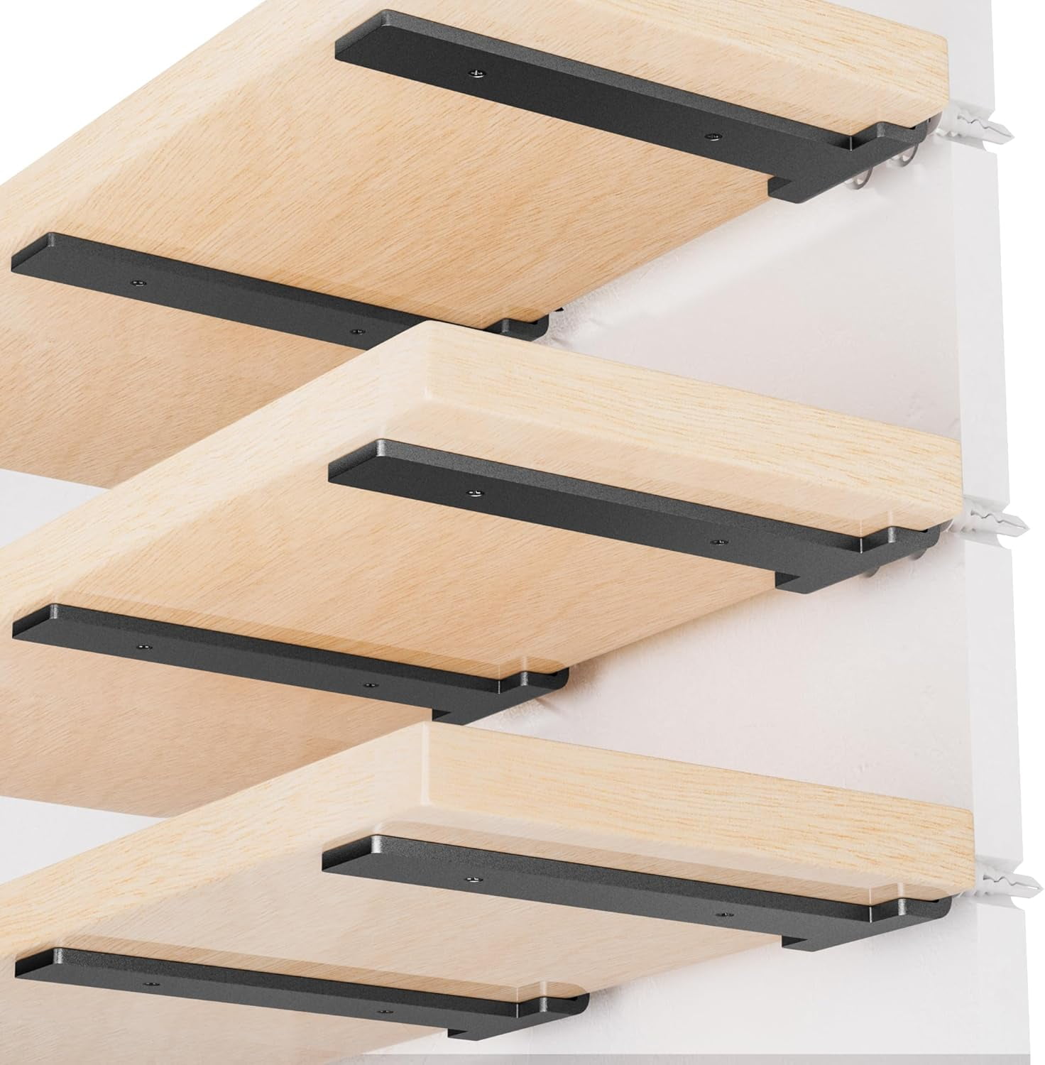 Hidden L Floating Shelf Brackets 10 Inch, 6 Pack Heavy Duty Shelf ...