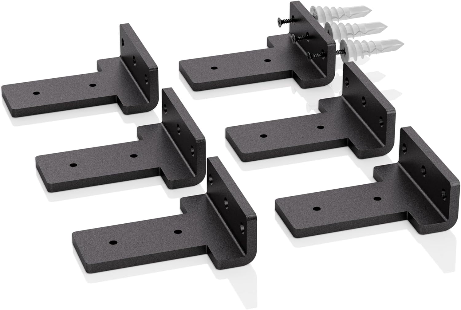 Hidden L Floating Shelf Brackets, 4 Inch, 6 Pack Heavy Duty Industrial ...
