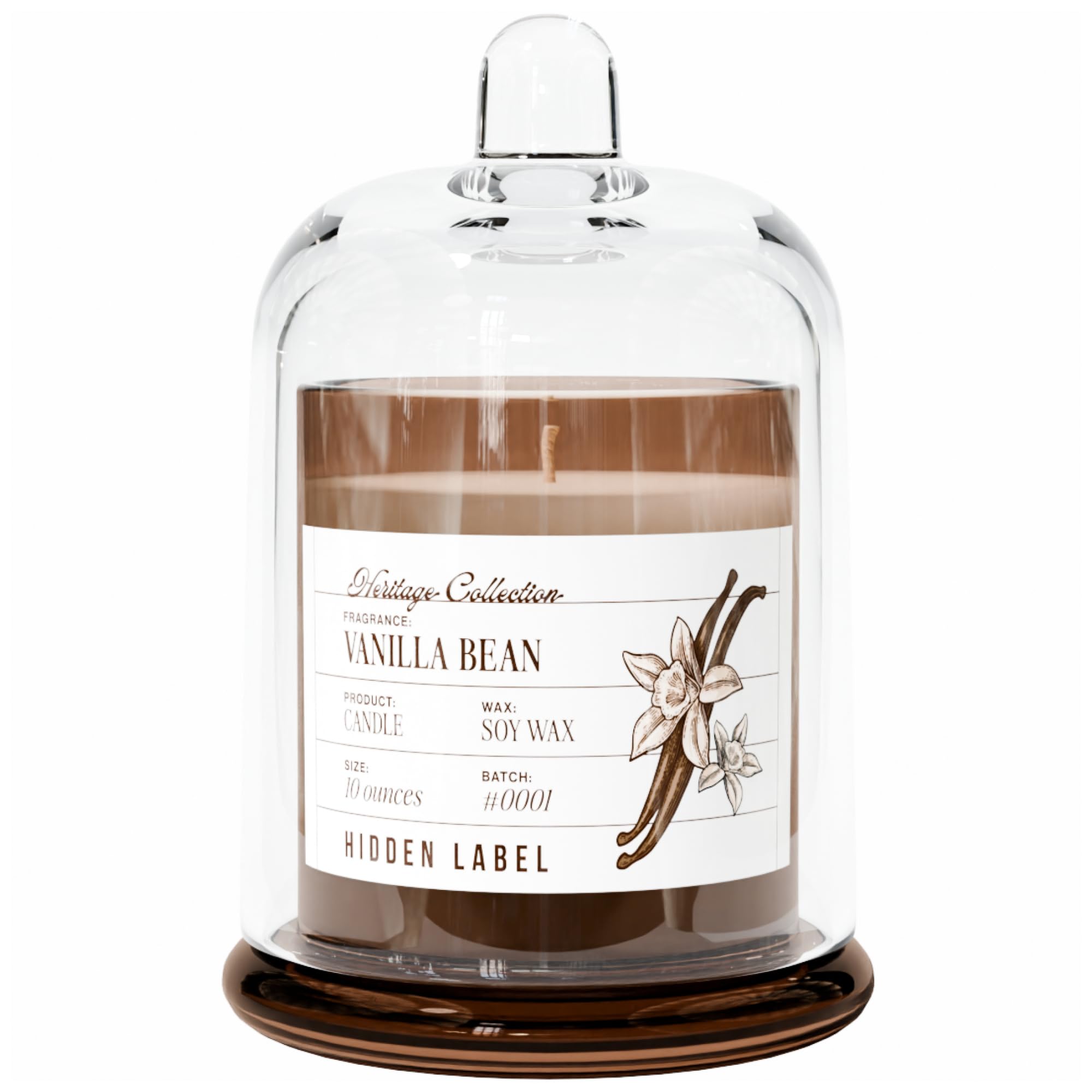 Hidden Label Vanilla Bean Scented Candle - 10oz Non Candles for Home ...