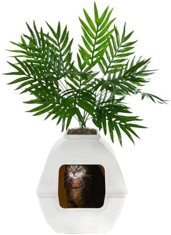 Hidden Litter Box Base Kit, Square Enclosed Cat Planter Furniture with ...