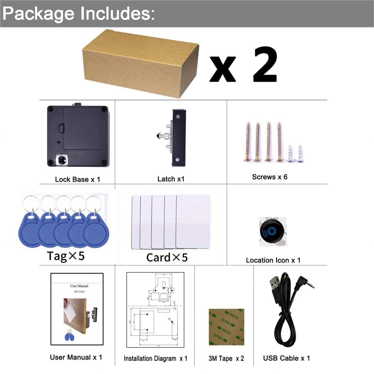 Hidden NFC Lock DIY RFID Latch with Usb Cable Power Supply for Wooden ...