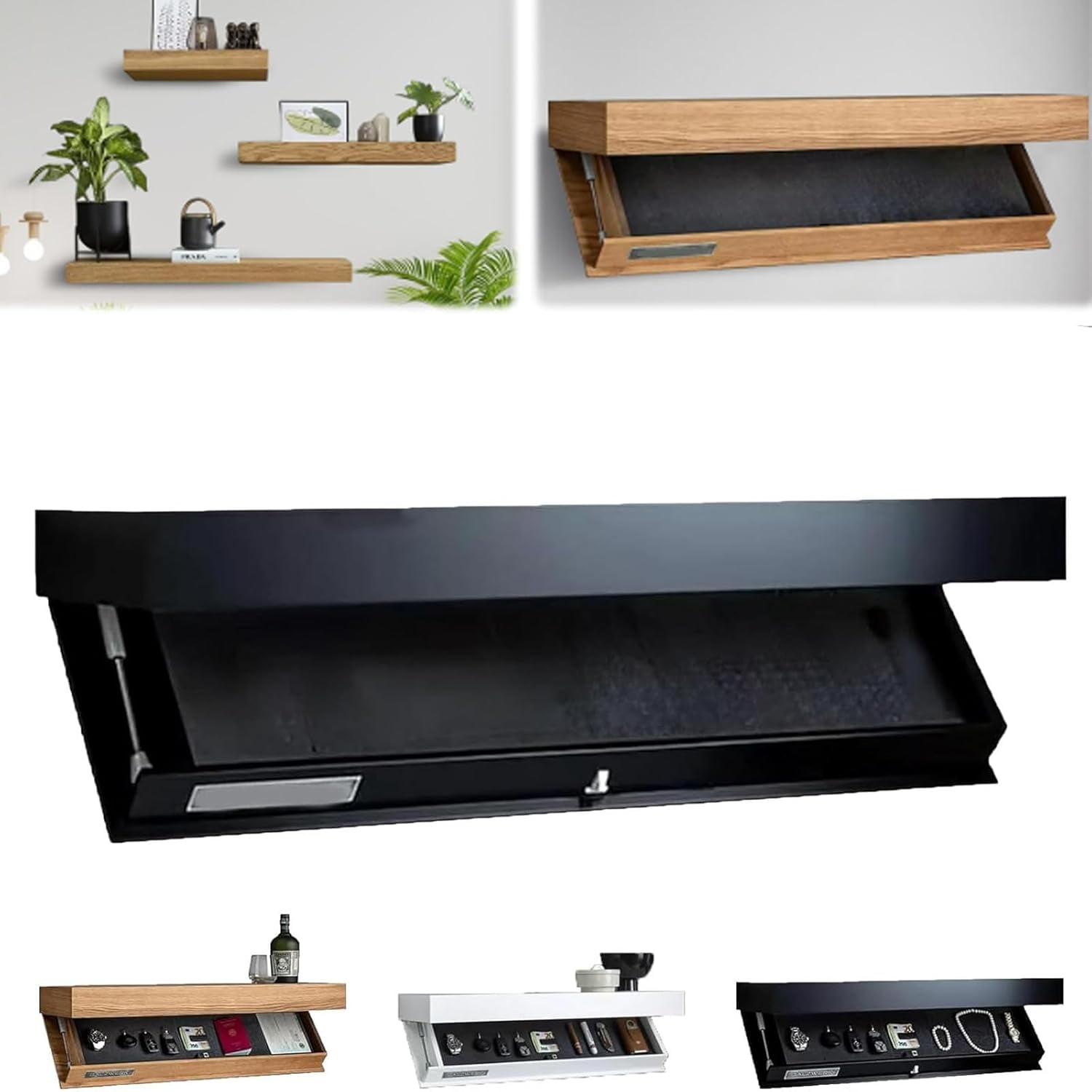 Hidden Shelf Safe, Magicflap Wall Shelf with Hidden Secret Compartment ...