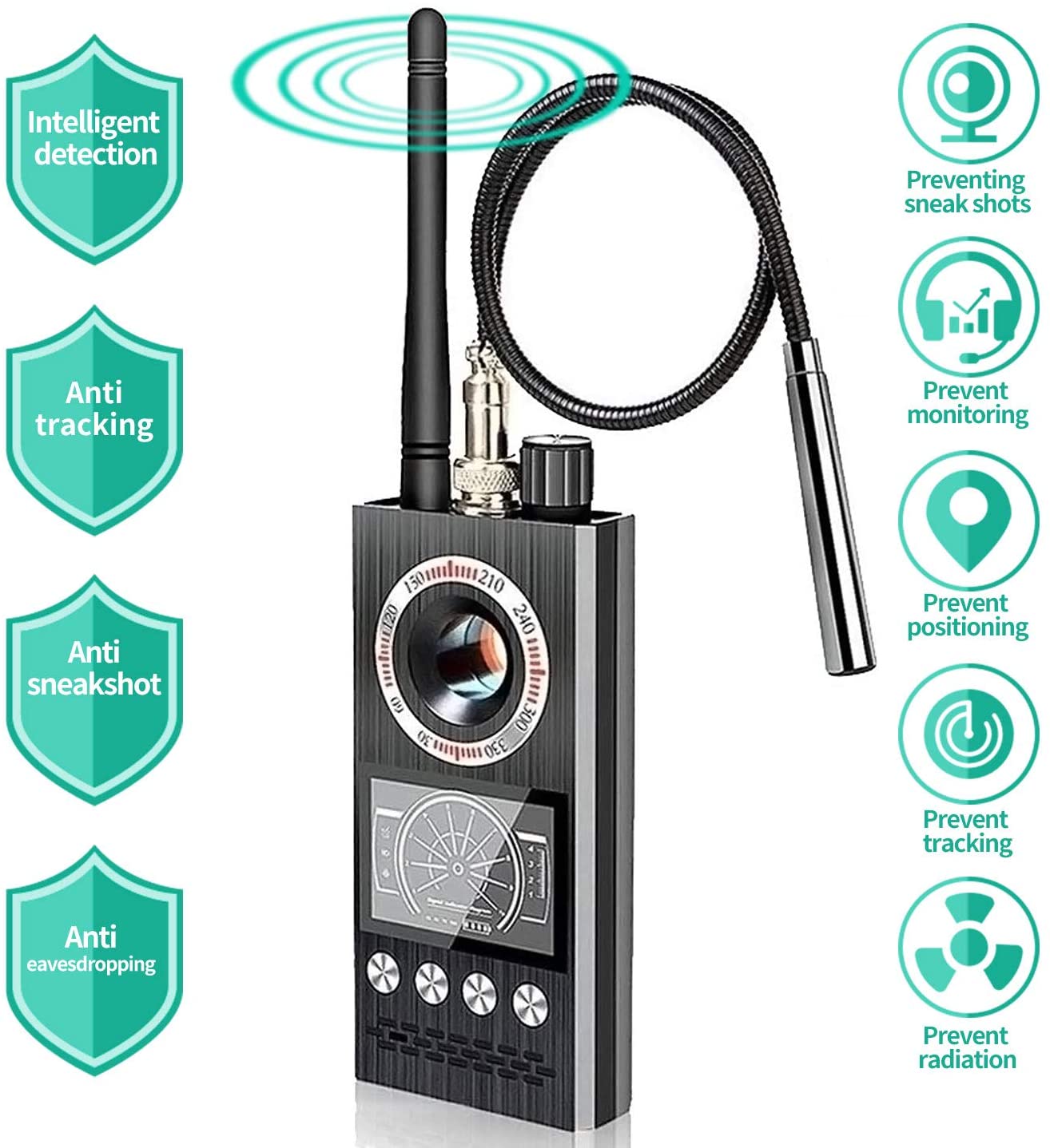 Hidden Spy Camera Detector & RF Finder, Bug Detector, Wireless Camera ...