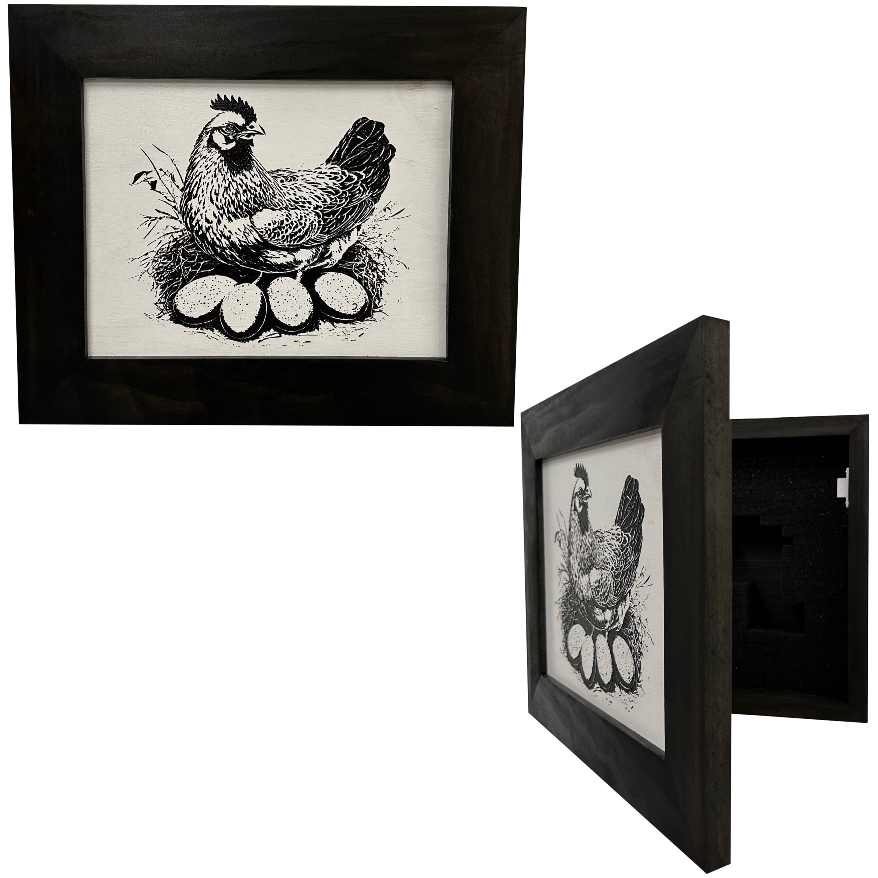 Hidden Storage Cabinet Farmhouse Chicken & Eggs Decoration by Bellewood ...