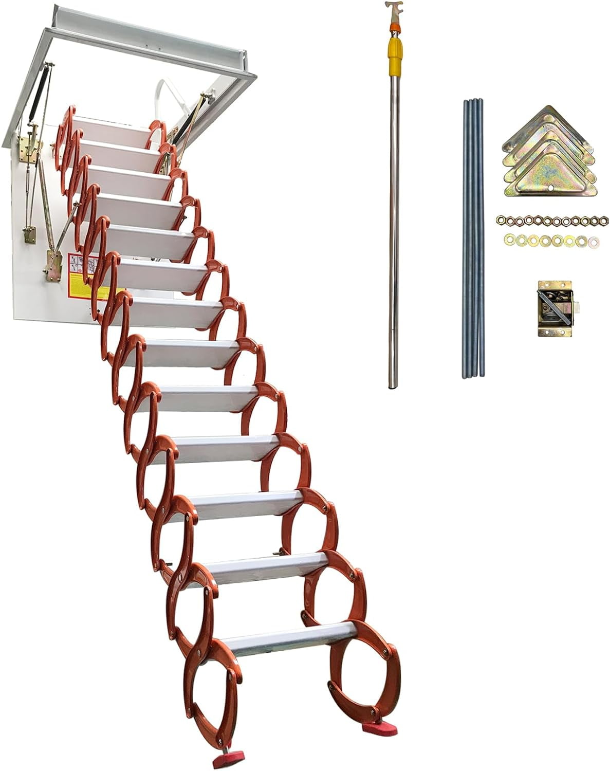 Hidden Telescopic Folding Extension Ladder Retractable Attic Ladder ...