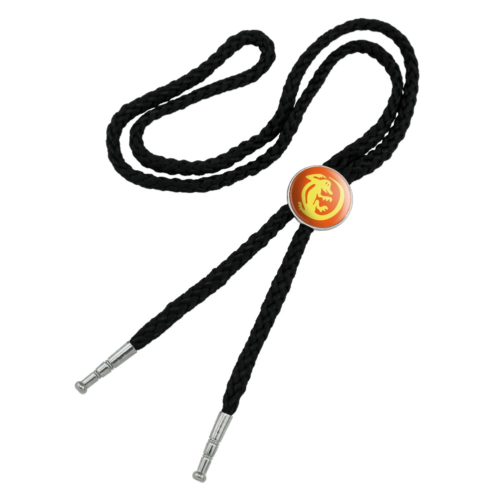 Hidden Temple Orange Iguanas Western Southwest Cowboy Necktie Bow Bolo ...