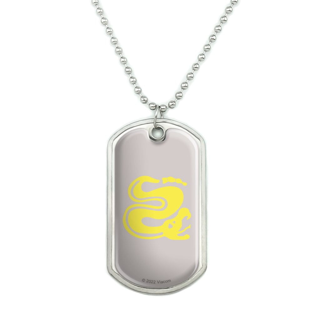 Hidden Temple Silver Snakes Military Dog Tag Pendant Necklace with ...
