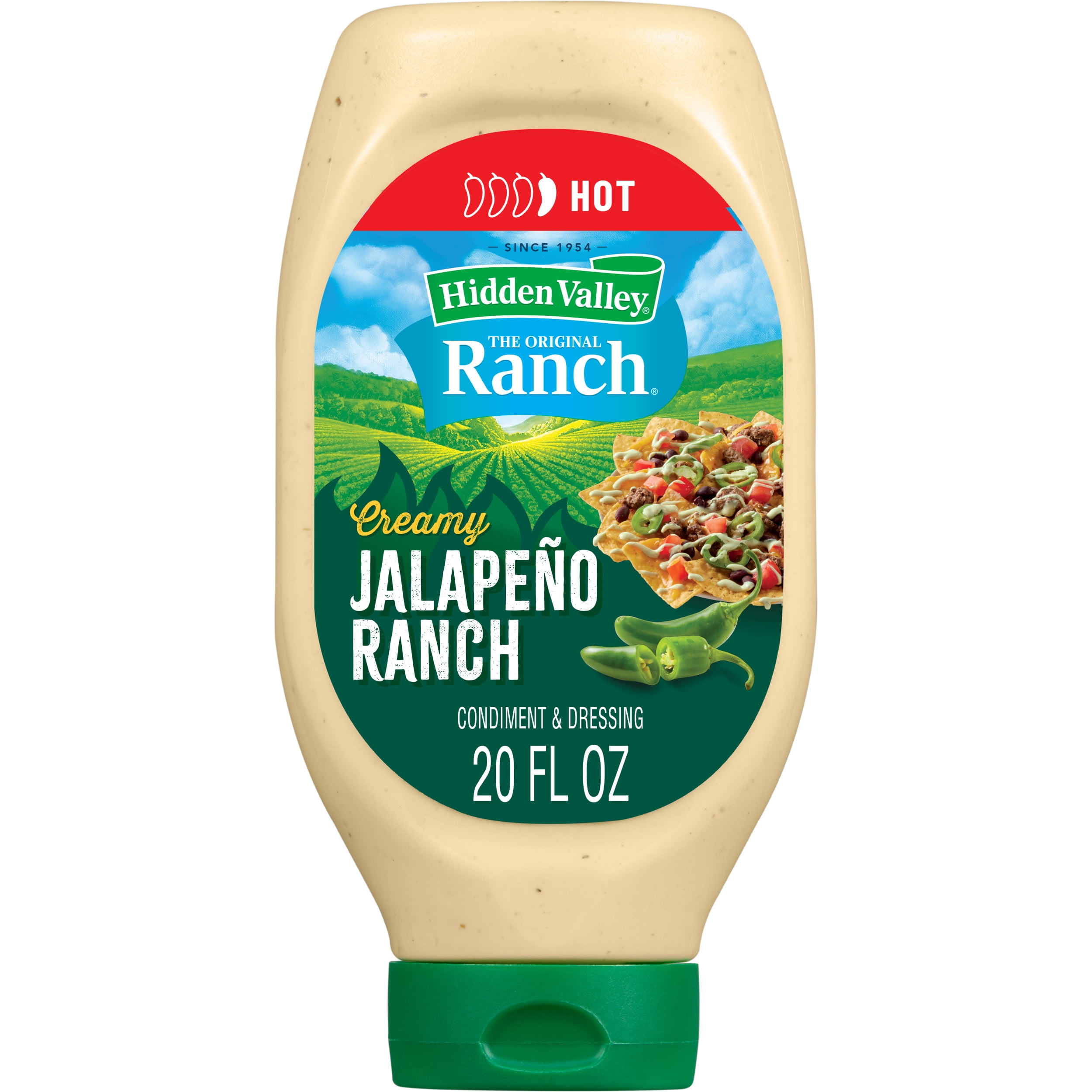 Hidden Valley Creamy Jalapeño Ranch Condiment and Dressing, 20 Fluid ...