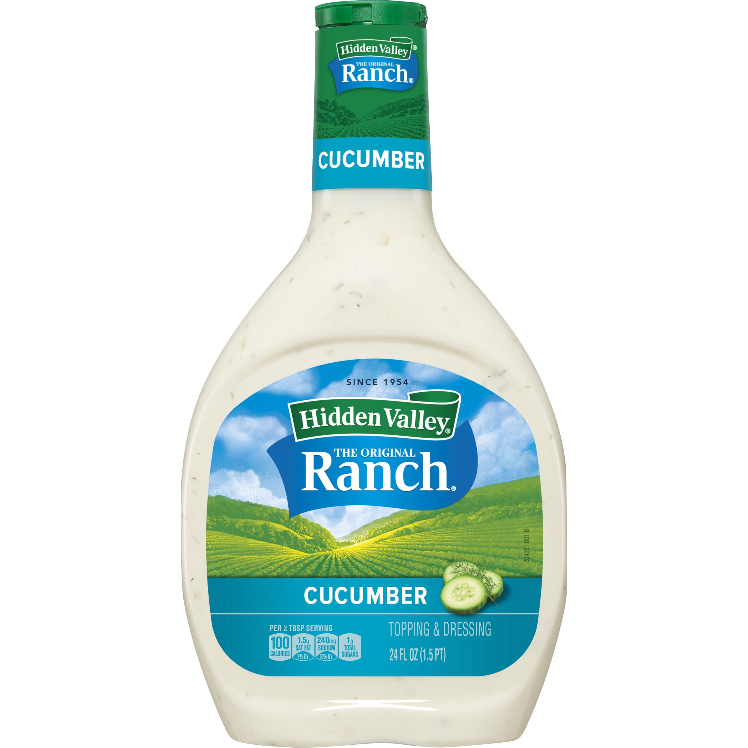 Hidden Valley Cucumber Ranch Salad Dressing & Topping, Gluten Free - 24 ...