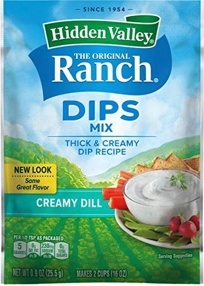Hidden Valley Dips Mix Creamy Dill 0.9 oz Packets Pack of 6 - Walmart.com